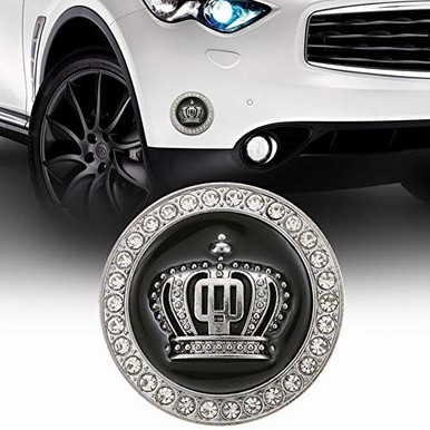 3D Crown Diamond Metal Car Emblem Sticker Chrome Auto Badge Sticker ...