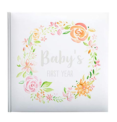 Kate Milo Floral Babys First Year Memory Book Baby Milestones Photo ...