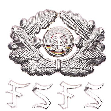 East German DDR Army Military NVA Soldier Brass Hat Cockade Cap Badge 4 ...