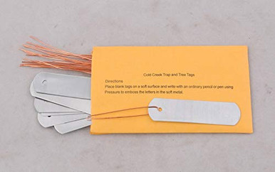 25 Cold Creek ZINC Trap Tags No Rust Traps Trapping Plants Trees ...