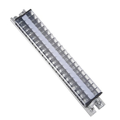 uxcell Barrier Terminal Strip Block 660V 15A Dual Rows 20P DIN Rail ...