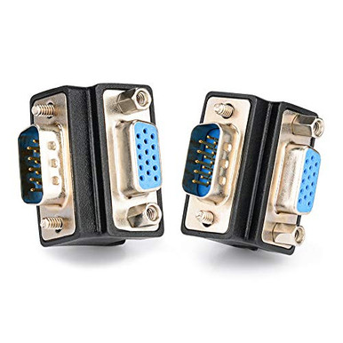 J D DB15 90 Degree VGA 15 Pin Adapter 2 Pack D sub 15 Nickel Coated ...