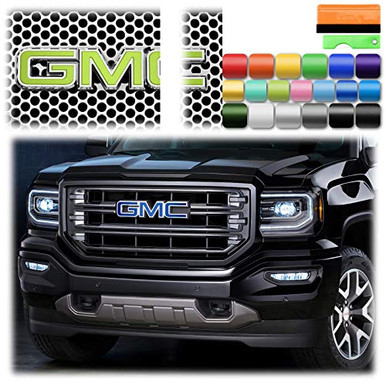 Free Tool Kit 6Pcs 4x6 GMC Emblem Overlay Matte Silver Vinyl Wrap ...