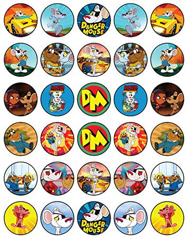 30 x Edible Cupcake Toppers Themed of Danger-Mouse Collection of Edible ...