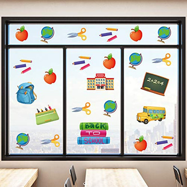 Back to School Window Clings School Day Static Stickers Classroom ...