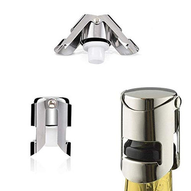 Champagne Bottle Stopper FUNJIA 3 Pack Stainless Steel Sparkling Wine ...