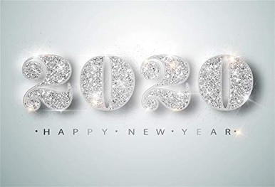 Leowefowa 5x3ft Happy New Year 2020 Backdrop Vinyl Luxurious Glittering ...