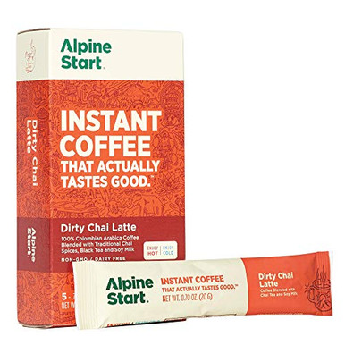 Alpine Start Premium Instant Coffee Packets Diary-Free Dirty Chai Latte ...