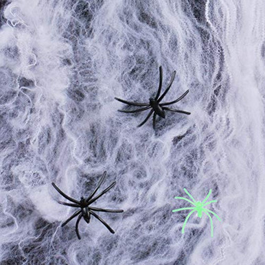 400 sqft Halloween Fake Spider Webs Luminous Cobwebs with 100 Extra ...