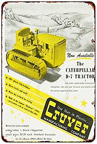MAIYUAN New Tin Sign Toy Caterpillar Ad Tractor Bulldozer Aluminum ...