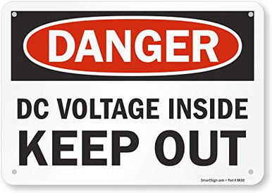 SmartSign Danger - Dc Voltage Keep Out Sign 7 x 10 Plastic ...