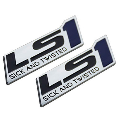 2x LS1 SICK AND TWISTED Emblems 3D Engine Badge Sticker Nameplate ...