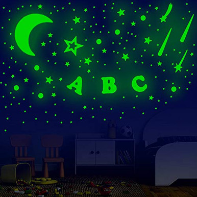 4 Sheets 3D Glow in The Dark Stars for Ceiling Glow Wall Decals for ...