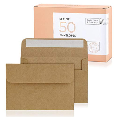 Sweetzer Orange A6 Envelopes for 4x6 Cards_ 50 with Box_ Brown ...