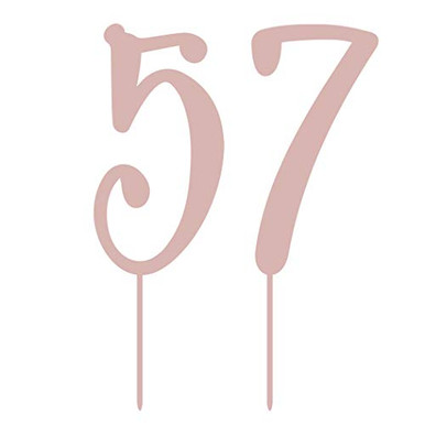 MAGJUCHE Rose Gold 57 Acrylic Birthday Cake Topper Number 57 Rose 57th ...