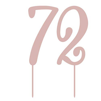 MAGJUCHE Rose Gold 72 Acrylic Birthday Cake Topper Number 72 Rose 72nd ...