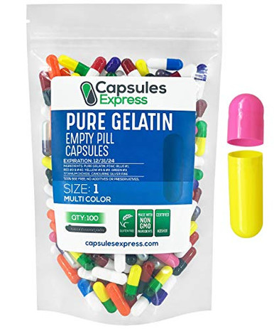 XPRS Nutra Size 1 Empty Capsules - Multi Color Colored Empty Gelatin ...
