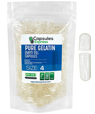 Capsules Express- Size 4 Clear Empty Gelatin Capsules 500 Count ...