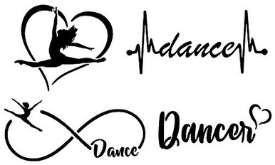 Dance Decals 4 Pack Dance Heart Dance Infinity Dance Heartbeat Dancer ...