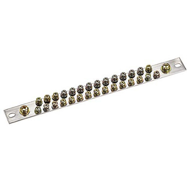 uxcell Copper Screw Terminal Block Connector Bar 100A Double Row Ground ...