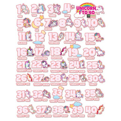HK Studio Learning Stickers for Kids Cute Unicorn Matching Number ...