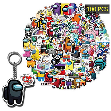 Kilmila Among us Stickers 100Pcs with Imposter Among Keychain_Gifts ...