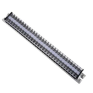 uxcell Barrier Terminal Strip Block 660V 15A Dual Rows 30P DIN Rail ...