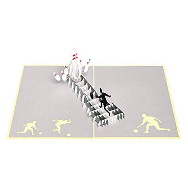 Rykamia Bowling Pop Up Card 6x6 Inches Bowling Birthday 3D Card Happy ...