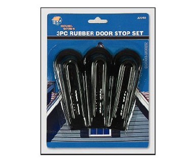 Home Office Floor rubber Door Stop Stoppers Jam Block Wedges Black 3pcs ...