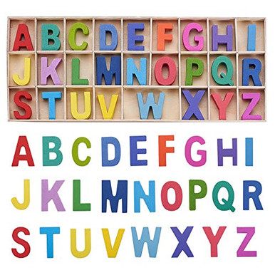 PH PandaHall 130pcs Wooden Letters Colorful Wooden Alphabet A-Z Letters ...