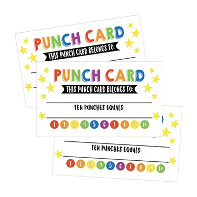 25 Rewards Punch Cards For Kids Students Teachers Classroom Business ...
