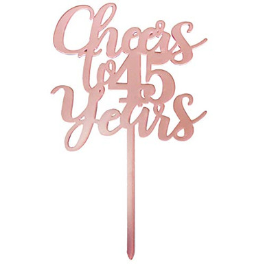 Cheers to 45 years cake topper rose gold Happy 45th Birthday Cake ...