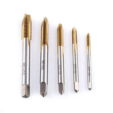 Yosoo Health Gear Screw Taps Tool Set 5pcsSet Titaniums Coated HSS ...