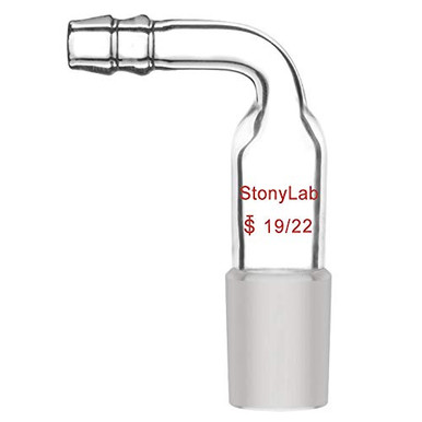 StonyLab Glass Bent Inlet Adapter with 1922 Male Glass Joint and 10mm ...
