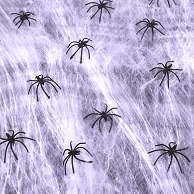 Holiday George Halloween 1000 SQFT Spider Web with 60 Fake Plastic ...
