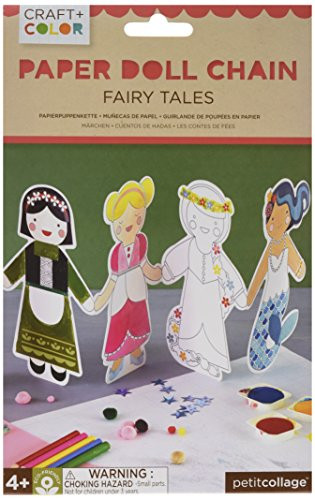 Petit Collage Paper Doll Chain Craft and Color, Fairy Tales ...