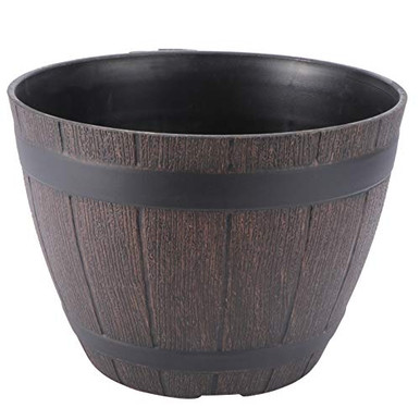 Tree Pot Large Tree Basin Extra Resin Imitation Rattan Wooden Barrel ...