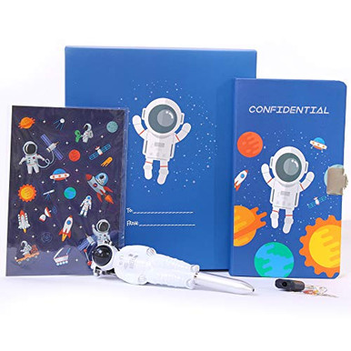 Space Diary with lock for Boys and Girls - Secret Locking Journal with ...