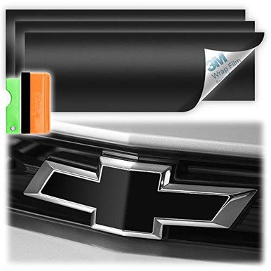 Free Tool Kit 3Pcs 12x4 3M 1080 Chevy Emblem Bowtie Matte Black Vinyl ...