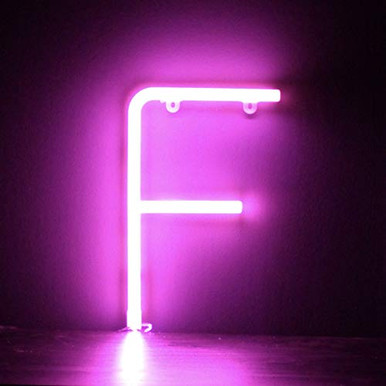Smiling Faces Alphabet Pink Neon Letter F LED Personalised Sign ...