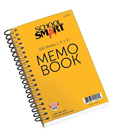 School Smart 85208 Memo Notebook - 3 x 5 - Side Opening - Coil Bound ...