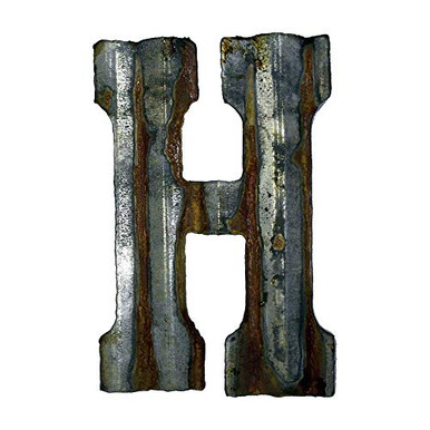 Custom Cut Decor 8 Rusty Galvanized Corrugated Metal Letter -H ...
