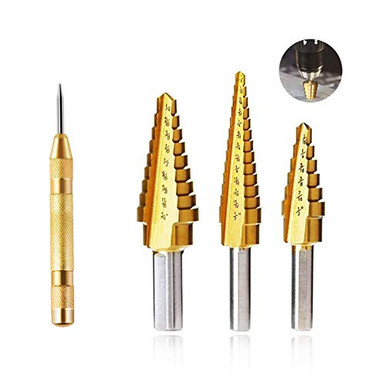 3 PCS HSS Step Drill Bits Set With Titanium Coating 18 - 34 Spring ...