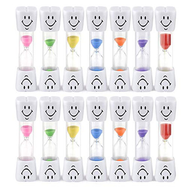 Qpower Smiley Tooth Brushing Sand Timer Set for Kids and Teens Assorted ...