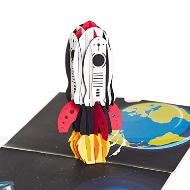 Rykamia Rocket Pop Up Card 6x7_8 in 3D Rocket Birthday Card ...