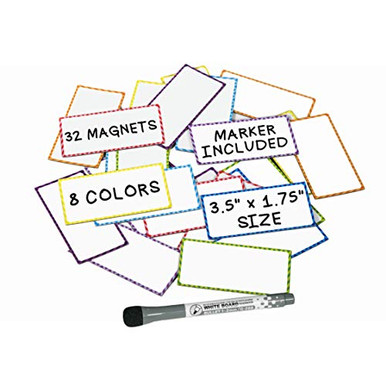 Small Magnetic Dry Erase Labels - (32 Count) w/Dry Erase Markers and ...
