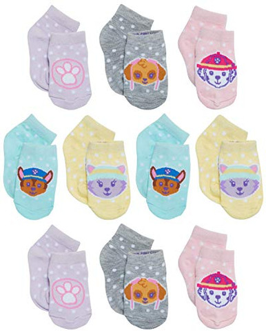 Nickelodeon Baby Girls Paw Patrol Shorty Socks 10 Pack Size Sock Size ...