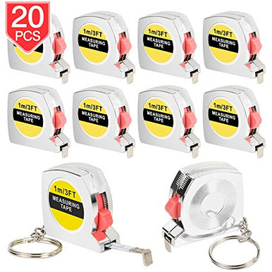 PROLOSO 20 Pieces Tape Measure Keychains 1M3FT Retractable Measuring ...