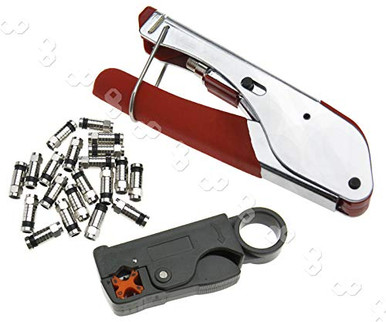 Compression Tool KitF-Type for RG6 RG59 Connectors Coaxial Crimping 22 ...