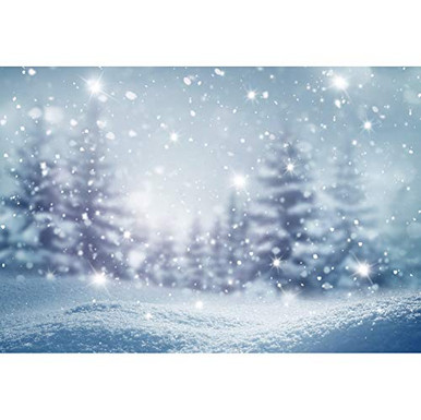 YongFoto 6x4ft Winter Wonderland Backdrop Glitter Snowflke Forest Bokeh ...
